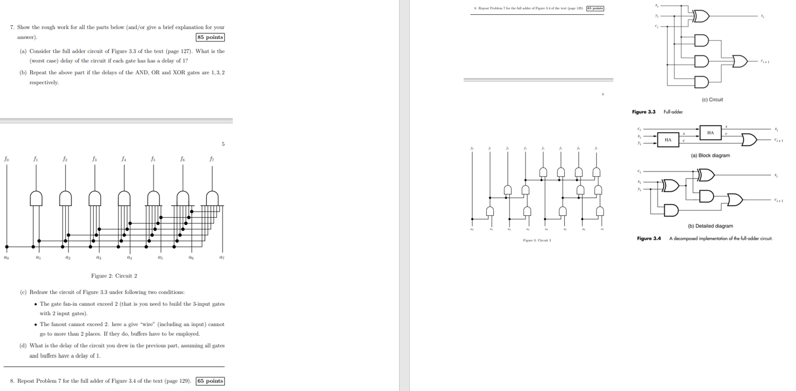Solved 8. Repeat Problem for the full wider of Figure of the | Chegg.com