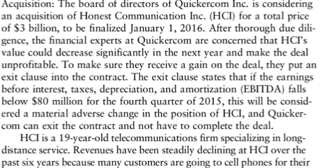 Solved Acquisition: The board of directors of Quickercom | Chegg.com