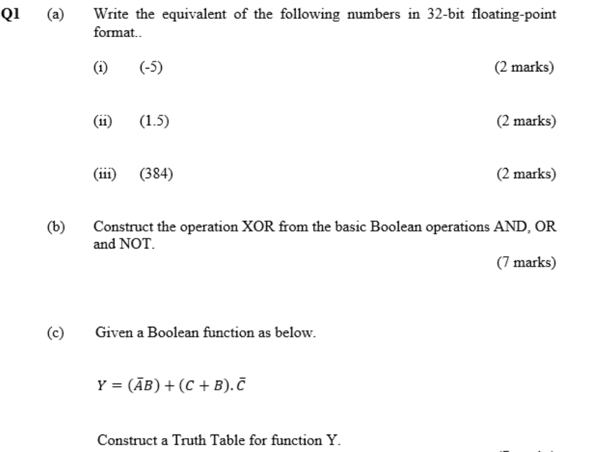 Solved Q1 (a) Write the equivalent of the following numbers | Chegg.com