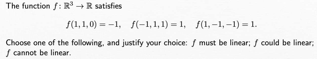 Solved The function f:R3→R satisfies | Chegg.com