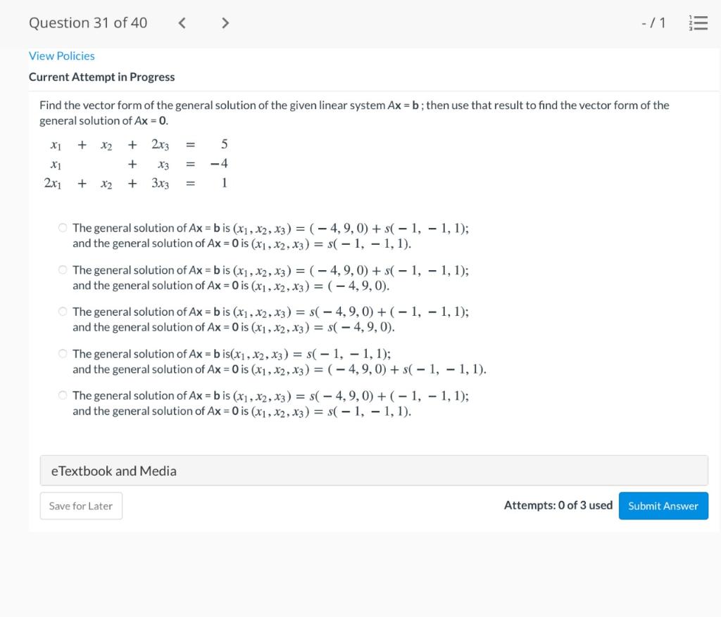 Solved Question 31 of 40 - / 1 III View Policies Current | Chegg.com