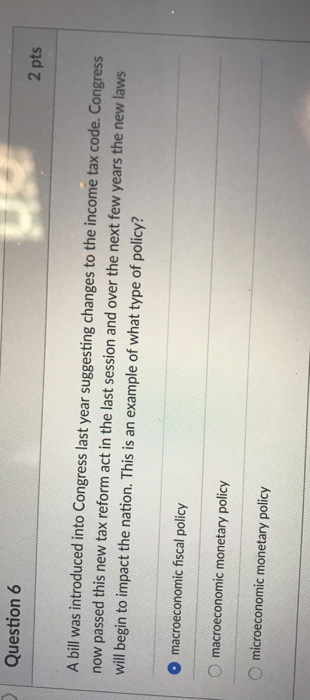 Solved Question 6 2 pts A bill was introduced into Congress | Chegg.com