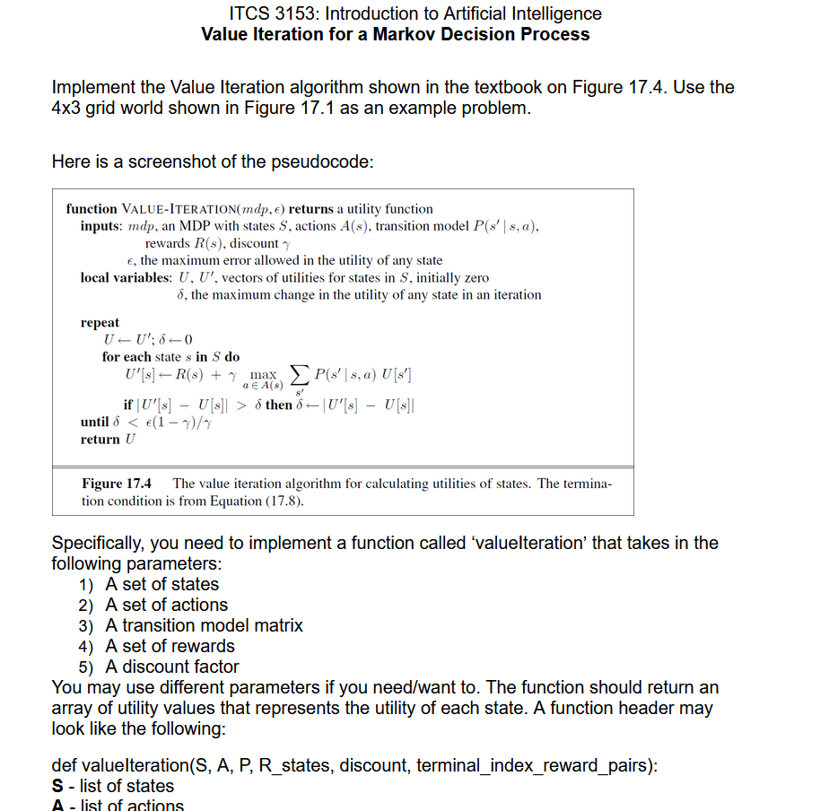 ITCS 3153: Introduction to Artificial Intelligence | Chegg.com