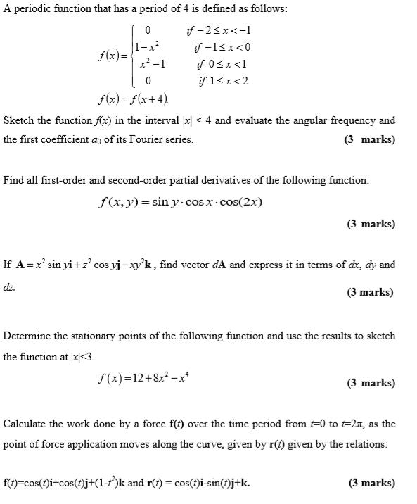 Solved A periodic function that has a period of 4 is defined | Chegg.com