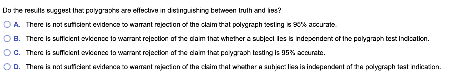 Solved The table below includes results from polygraph (lie | Chegg.com