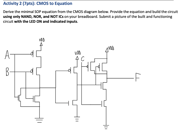 Solved Activity 2 (7pts): CMOS to EquationDerive the minimal | Chegg.com