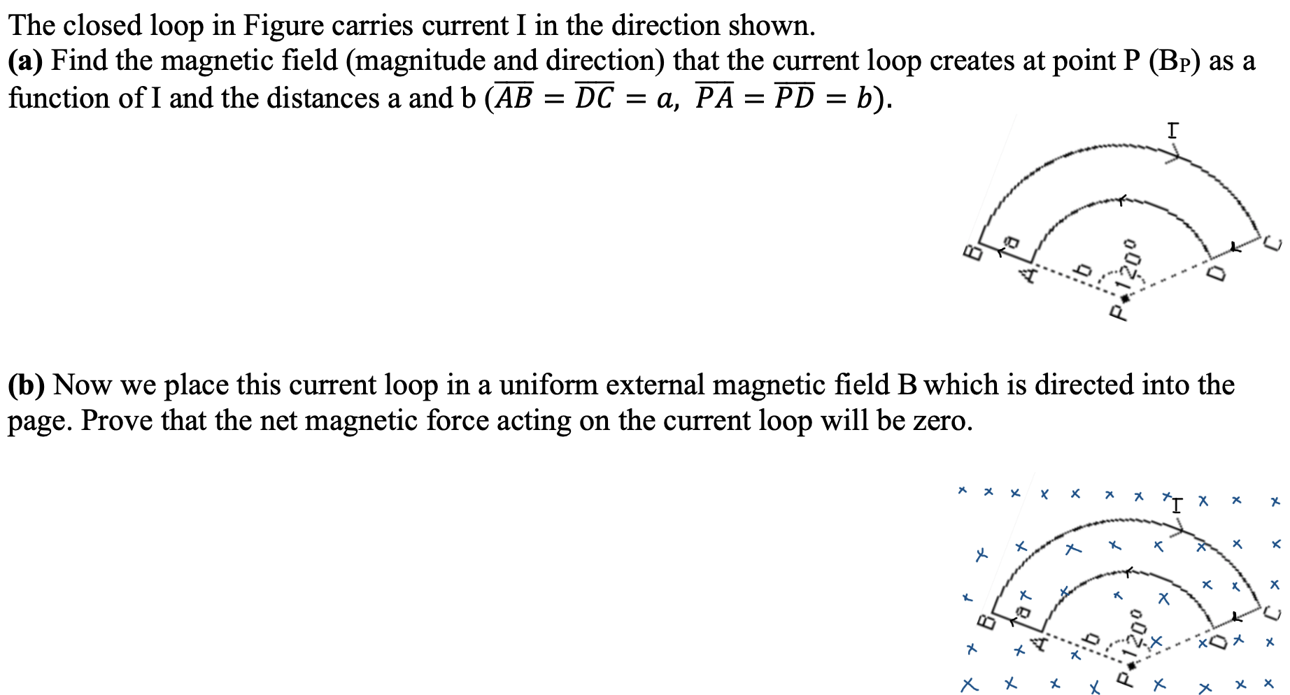 Solved The closed loop in Figure carries current I in the | Chegg.com