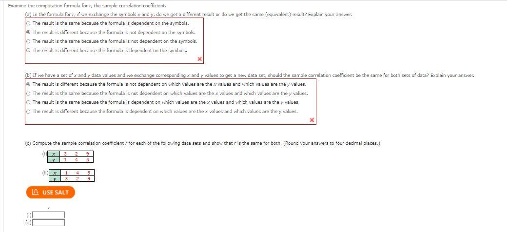 Solved Examine the computation formula for r, the sample | Chegg.com