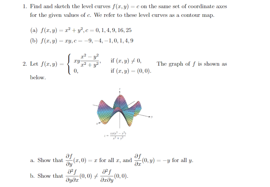 Solved 1. Find and sketch the level curves f(x,y) = c on the | Chegg.com