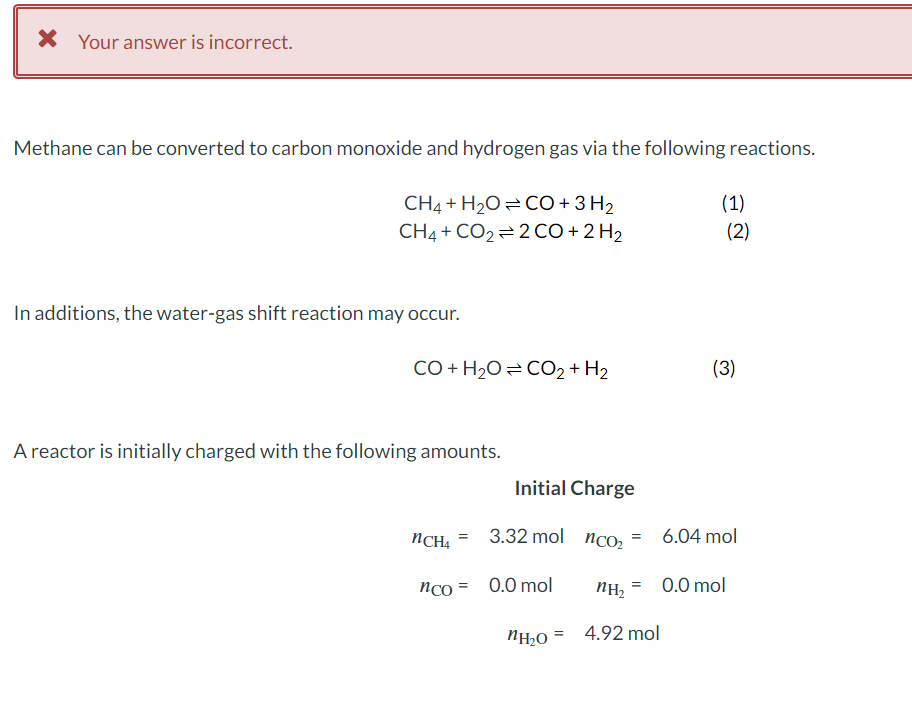 Solved Methane can be converted to carbon monoxide and | Chegg.com