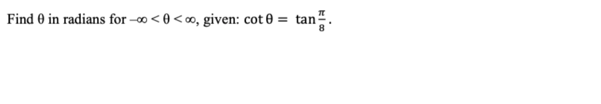 Solved Find 0 in radians for