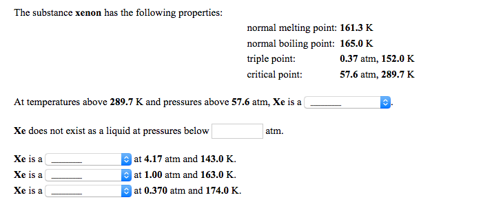 Solved The substance argon has the following properties: | Chegg.com
