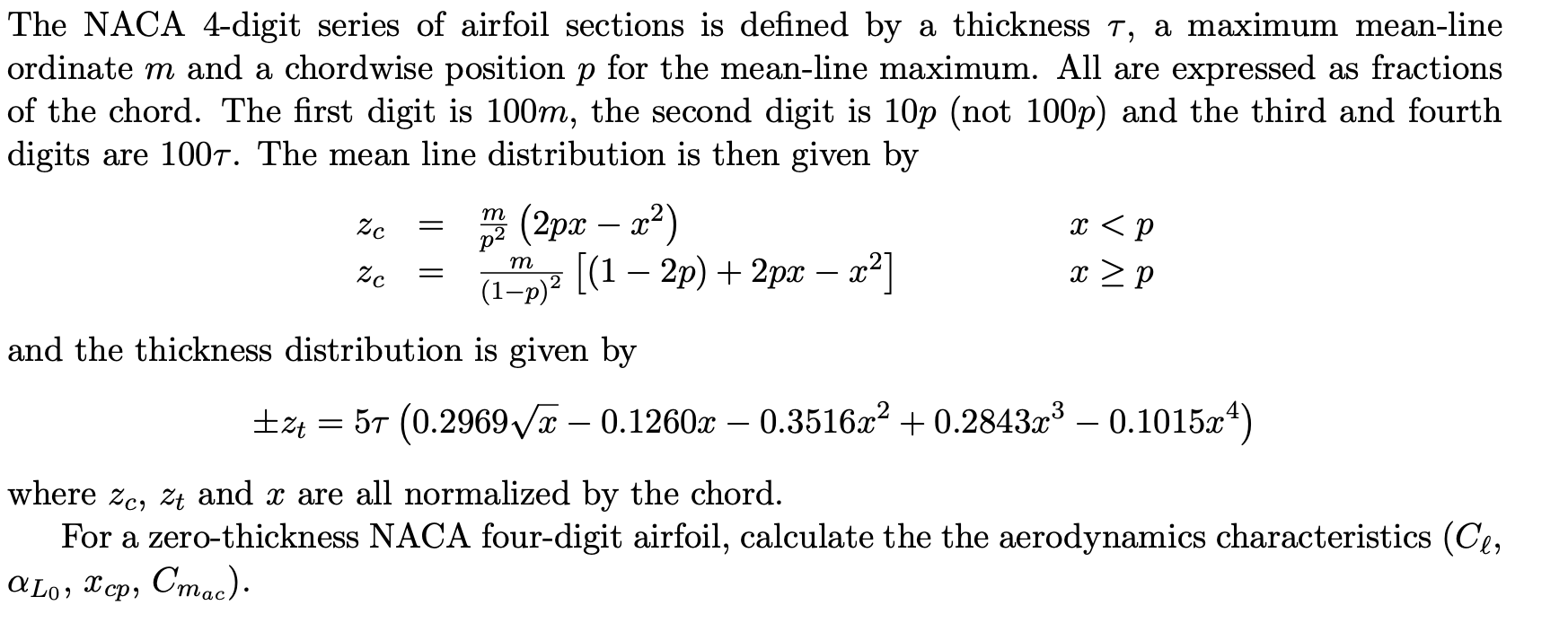 The NACA 4-digit series of airfoil sections is | Chegg.com