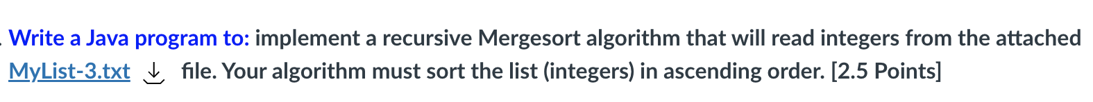 Solved Write a Java program to: implement a recursive | Chegg.com