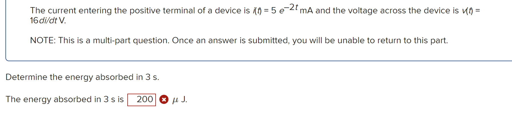 Solved The current entering the positive terminal of a | Chegg.com