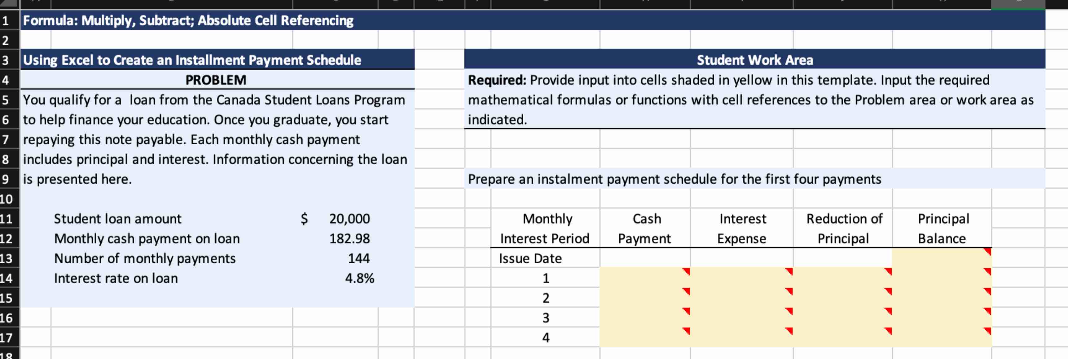 Solved Required: Provide input into cells shaded in yellow | Chegg.com
