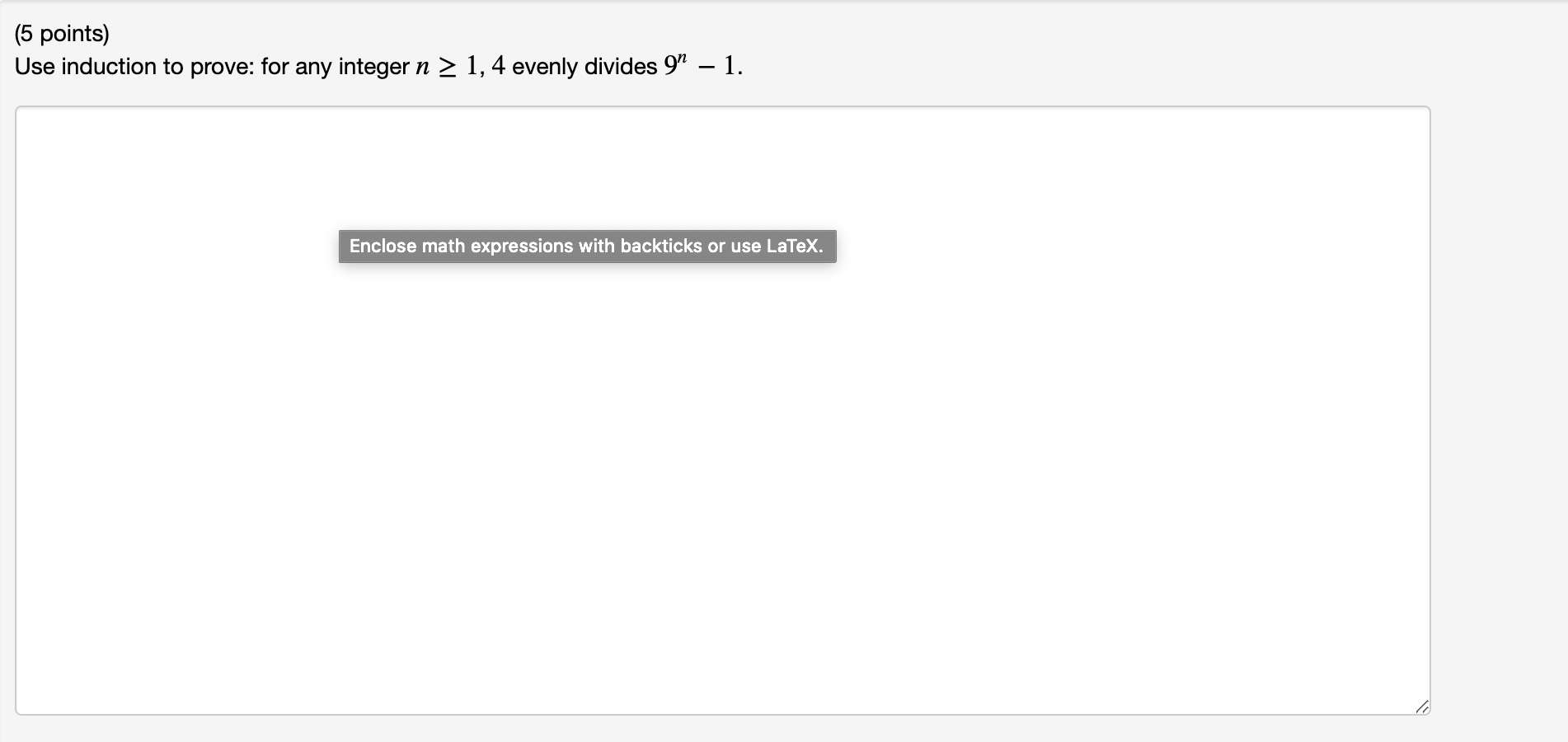 Solved (5 points) Use induction to prove: for any integer n | Chegg.com