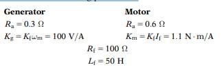 Solved A motor-generator set consists of a dc generator and | Chegg.com