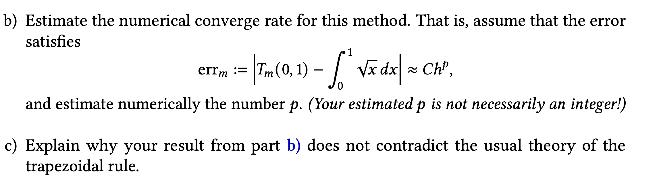 Solved We consider in this problem the numerical integration | Chegg.com