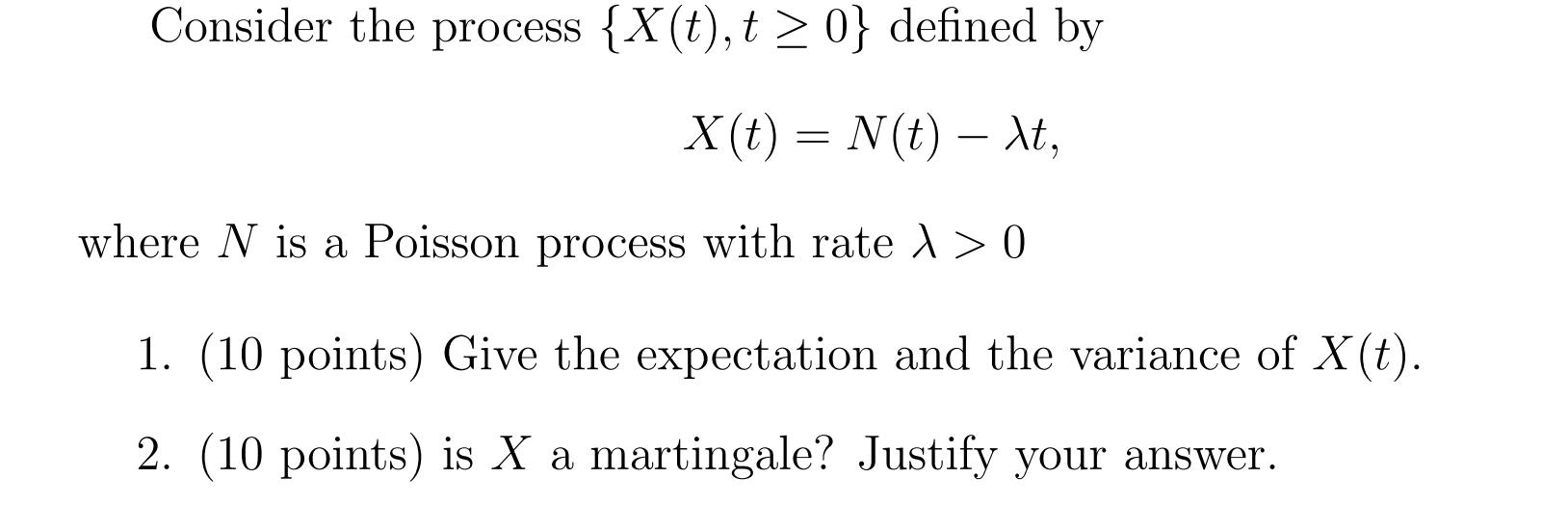 Consider the process {X(t),t≥0} defined by | Chegg.com