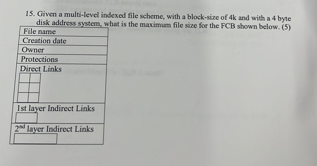 Solved 15 Given A Multi Level Indexed File Scheme With A 3904