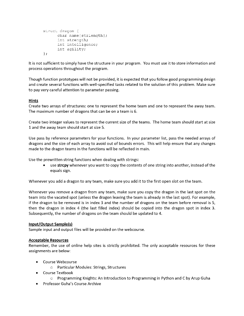 Assignment #8 Introduction to C Programming - COP | Chegg.com