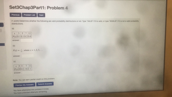 Solved Determine whether the following are valid probability | Chegg.com