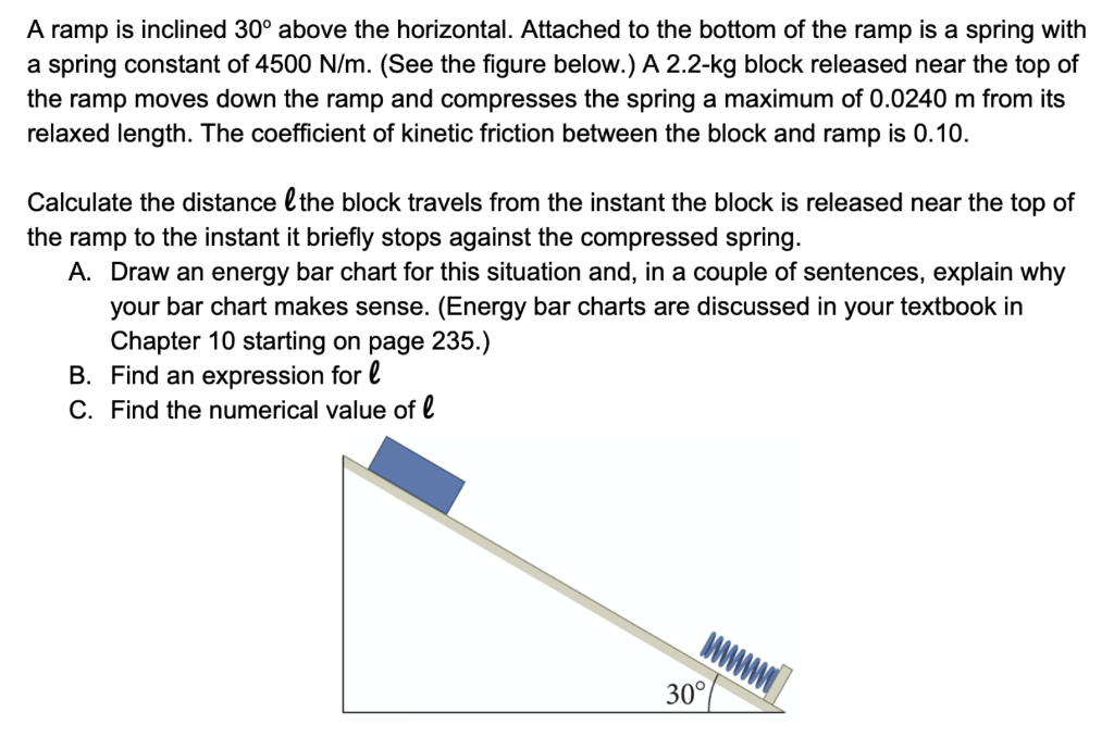 Solved A ramp is inclined 30° above the horizontal. Attached | Chegg.com