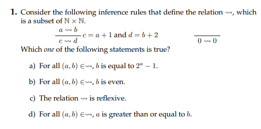 1. Consider the following inference rules that define | Chegg.com