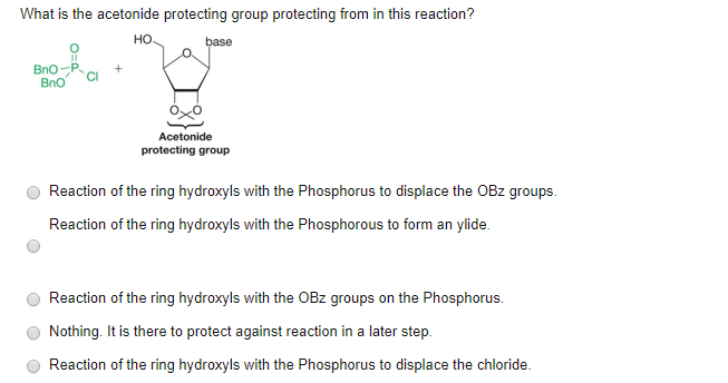 Solved What is the acetonide protecting group protecting | Chegg.com