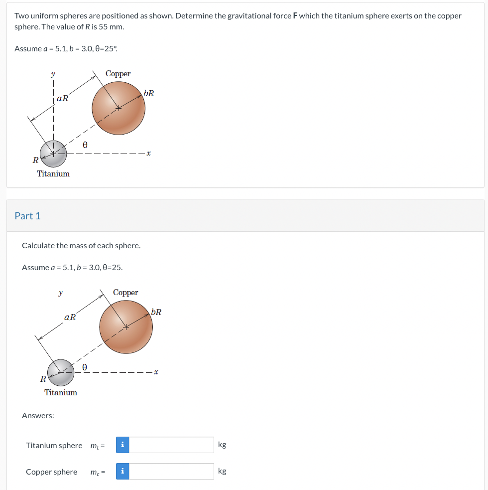 Solved Two uniform spheres are positioned as shown. | Chegg.com