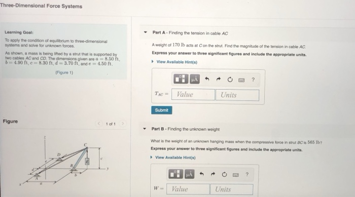 Solved Three-Dimensional Force Systems Part A-Finding the | Chegg.com
