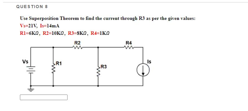 Solved Use Superposition Theorem to find the current through | Chegg.com