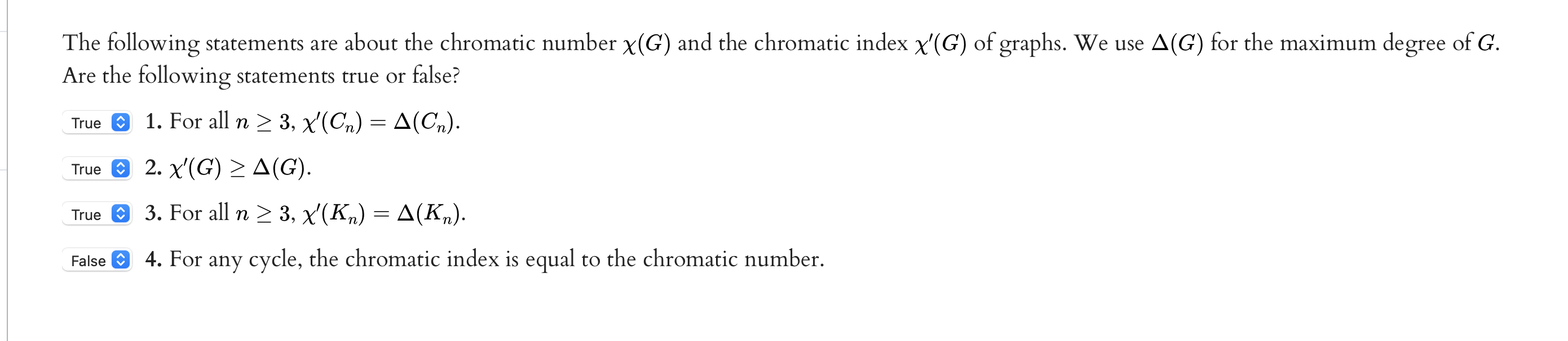 Solved The following statements are about the chromatic | Chegg.com