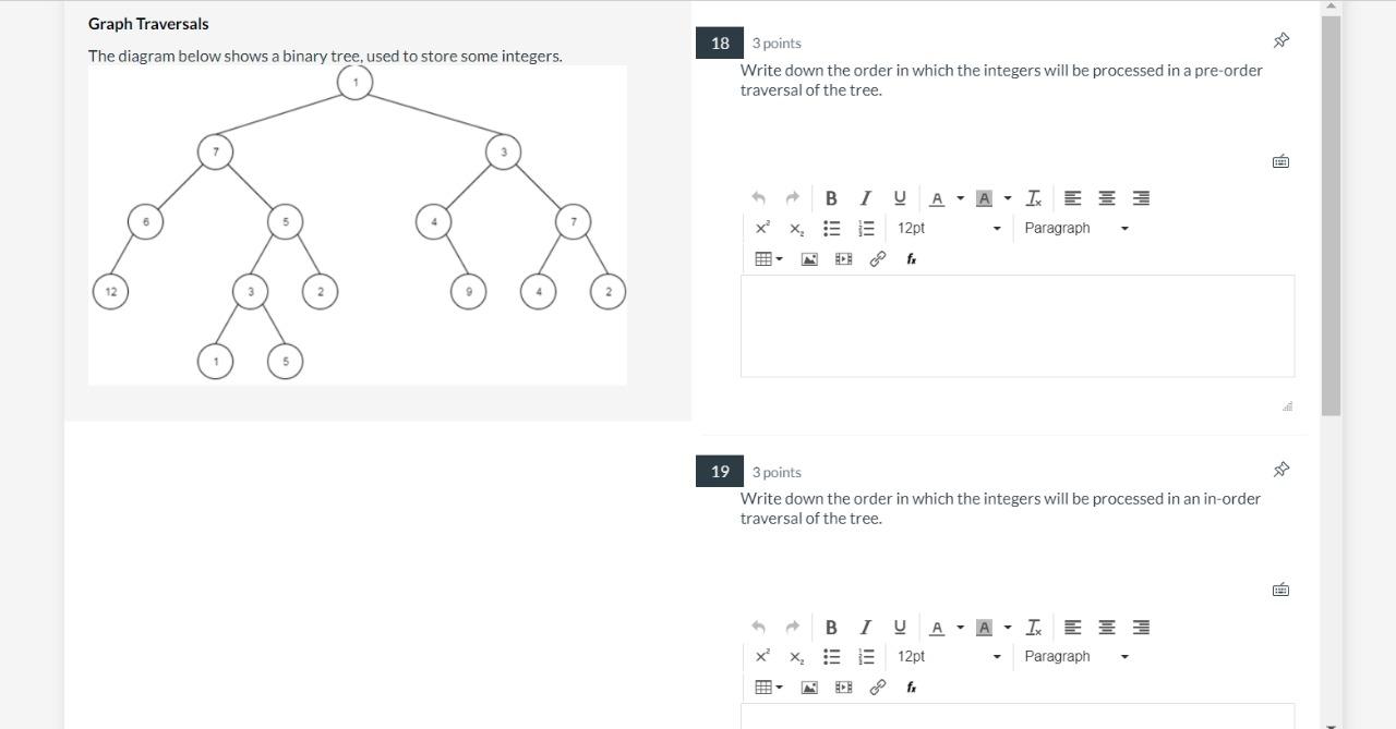 Solved Graph Traversals 183 points The diagram below shows a | Chegg.com