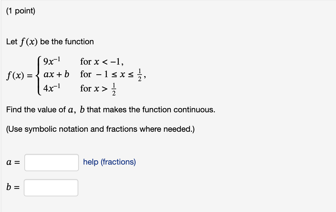 Solved (1 point) Use the given graph of the function to find | Chegg.com