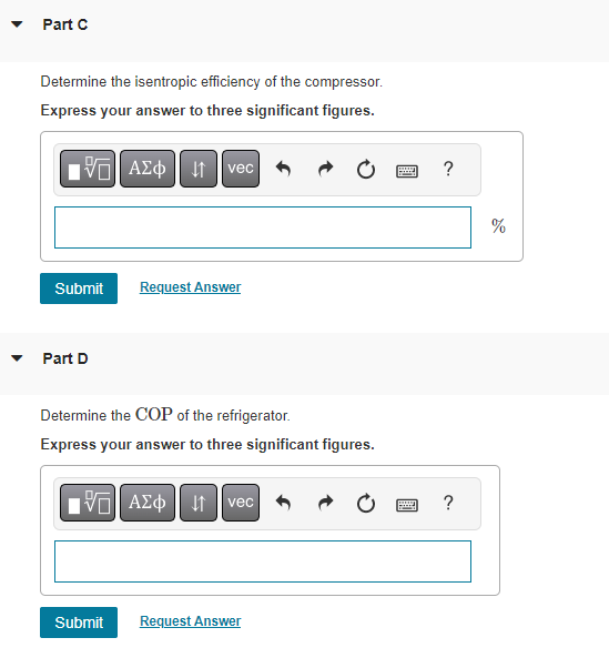 Solved Refrigerant R−12 enters the compressor of a | Chegg.com