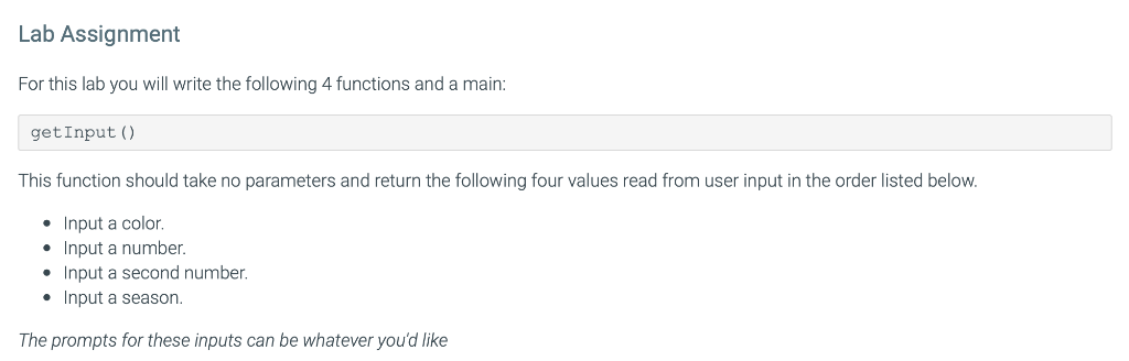 Solved Lab Assignment For this lab you will write the | Chegg.com