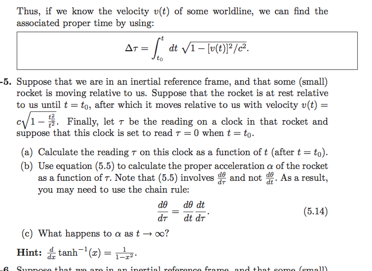 Thus, if we know the velocity v(t) of some worldline, | Chegg.com