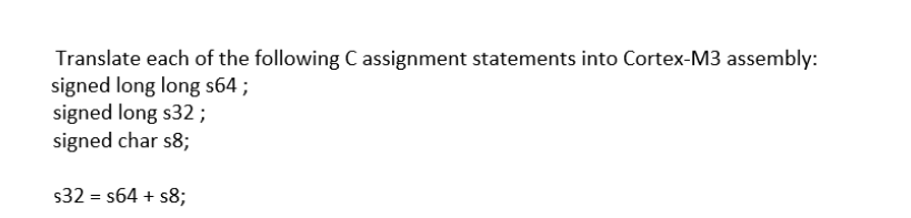 Solved Translate Each Of The Following C Assignment