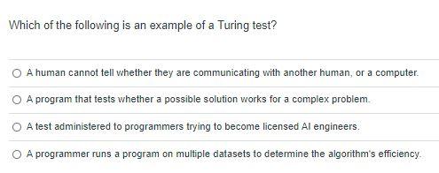 Solved Which of the following is an example of a Turing | Chegg.com