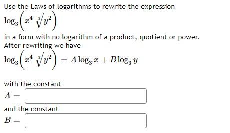 Solved Use the Laws of logarithms to rewrite the expression | Chegg.com