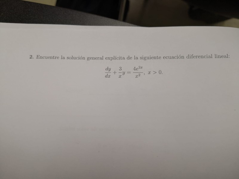 Solved 2. Encuentre la solución general explícita de la | Chegg.com