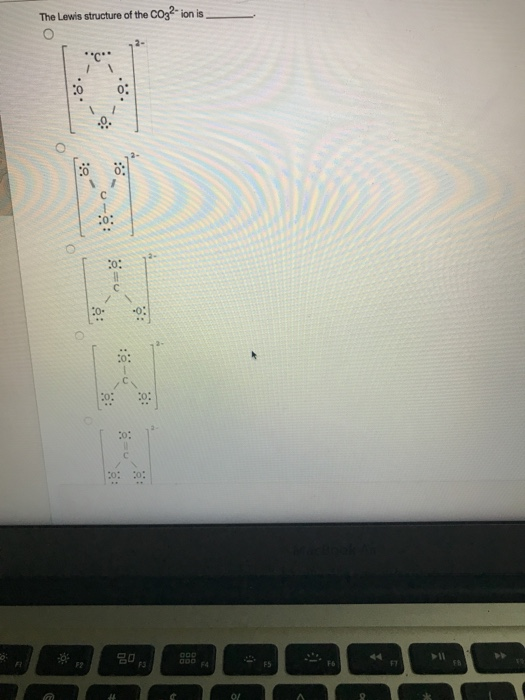 Solved The Lewis structure of the CO3 ion is 0 0 0. 0 00: 0: | Chegg.com