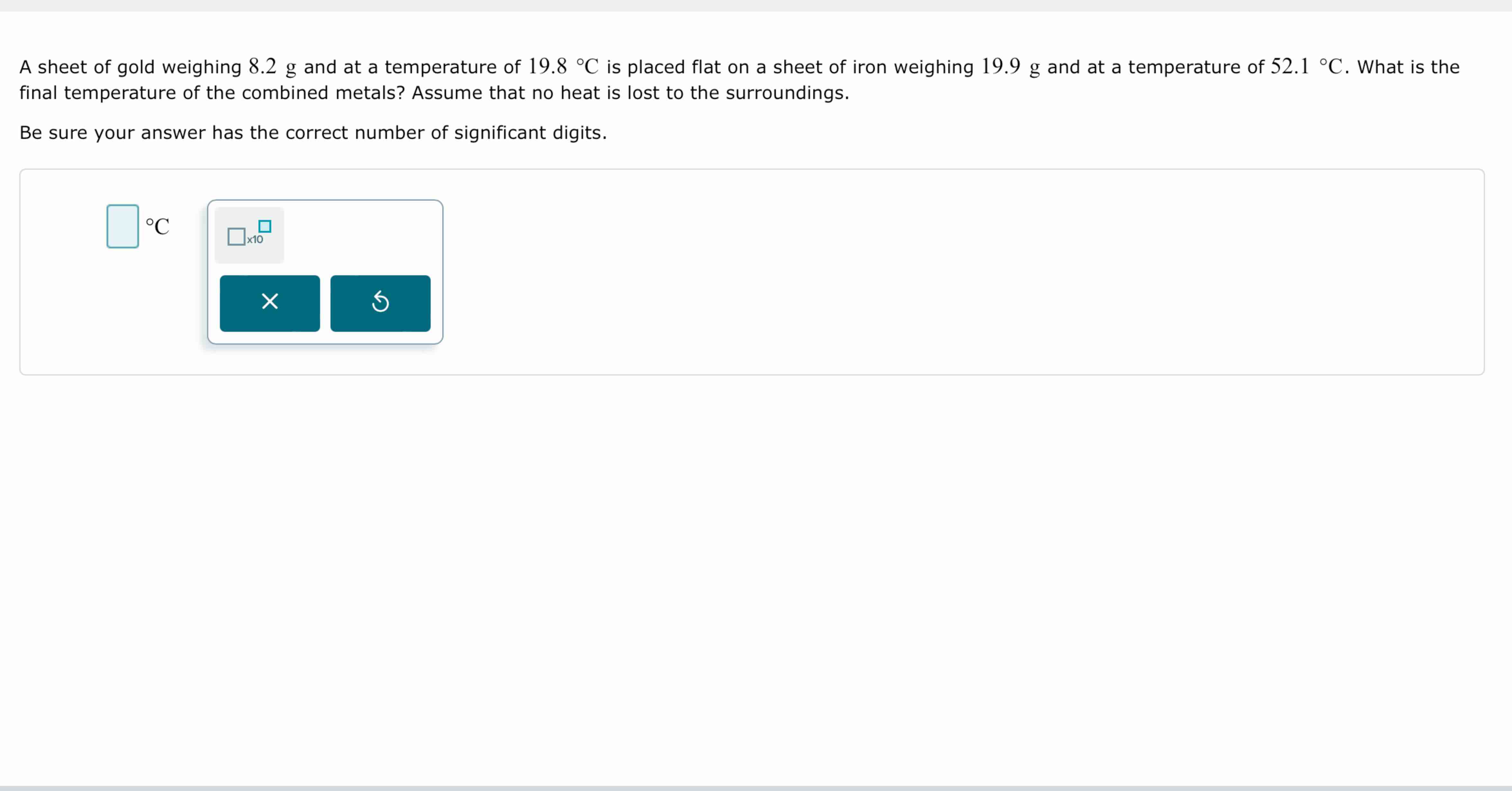 Solved What is the final temperature of the combined metals? | Chegg.com