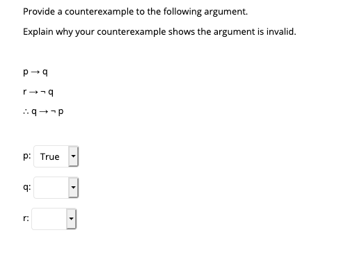 Solved Provide a counterexample to the following argument. | Chegg.com
