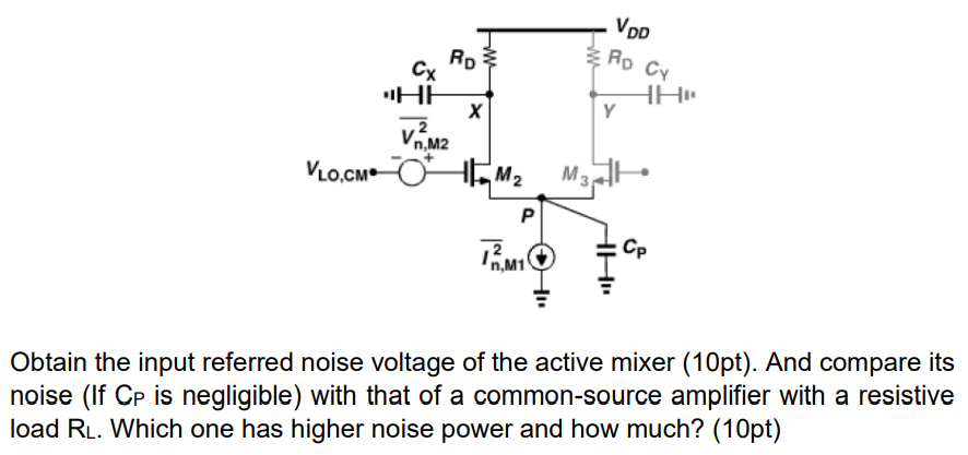 Solved Obtain the input referred noise voltage of the active | Chegg.com