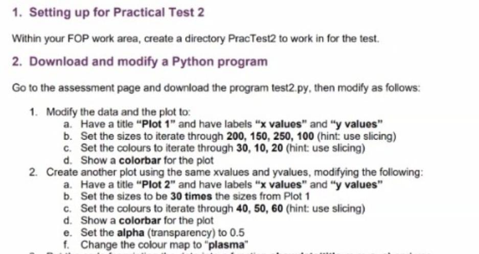 Solved 1. Setting up for Practical Test 2 Within your FOP | Chegg.com