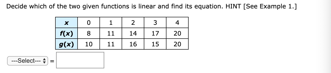 Solved Decide which of the two given functions is linear and | Chegg.com