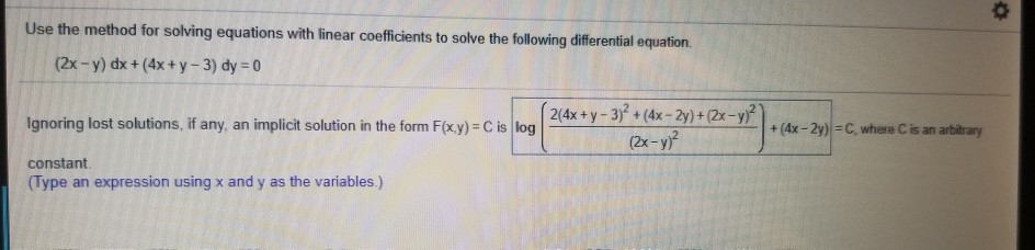 Solved Use the method for solving equations with linear | Chegg.com